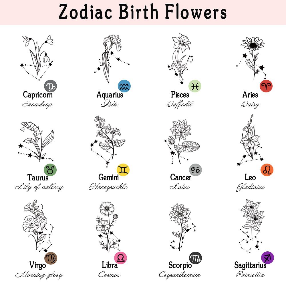 Birth flower and zodiac sign 60 photos - Astrologytoyou.com