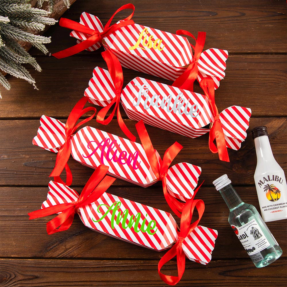 Personalized Candy Cane Christmas Cracker Name Place Gift Box Table ...