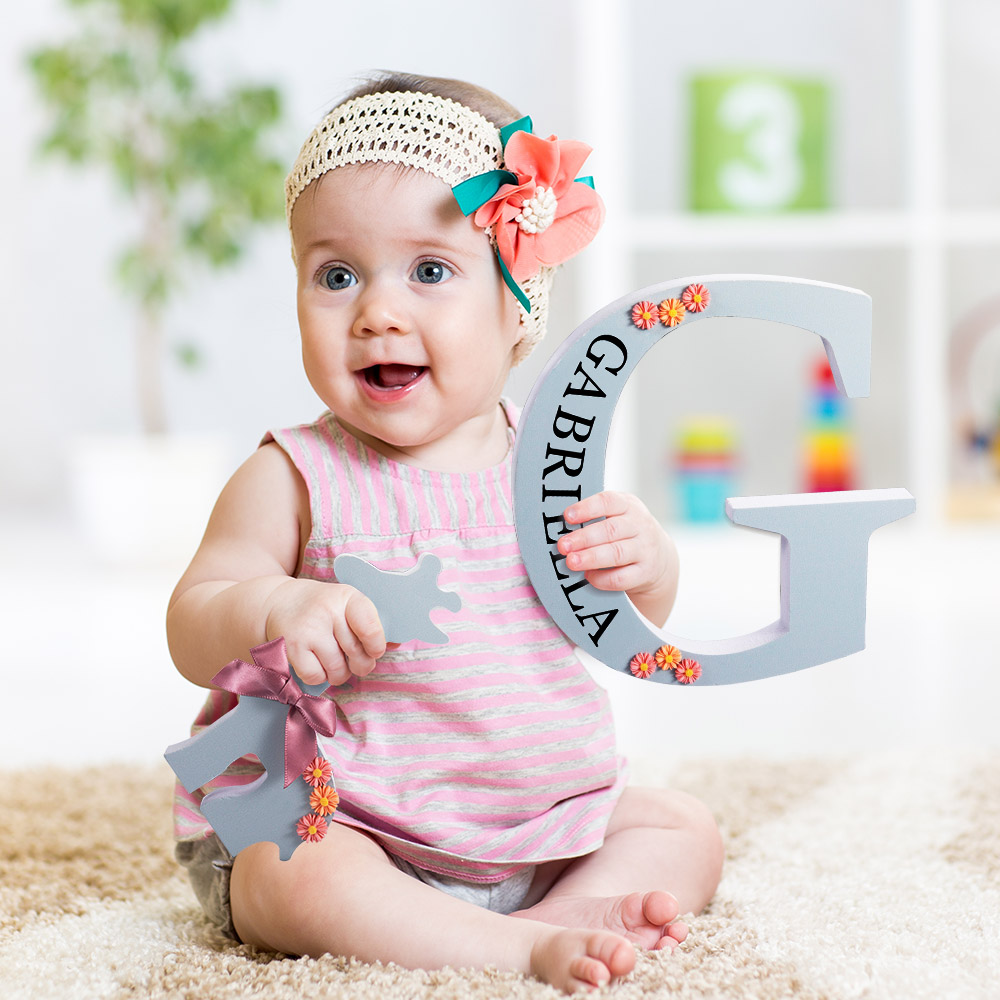 Personalized Alphabet Letter Wooden Sign with Name Baby Shower ...