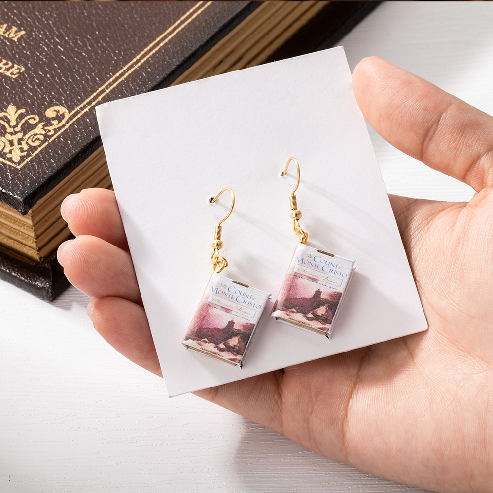 Personalized Miniature Book Cover Dangle Drop Earrings for Book Lovers ...