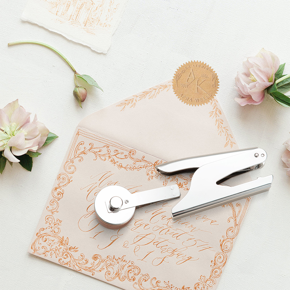 Ex Libris Library Embossing Stamp with Initials & Name - CALLIE