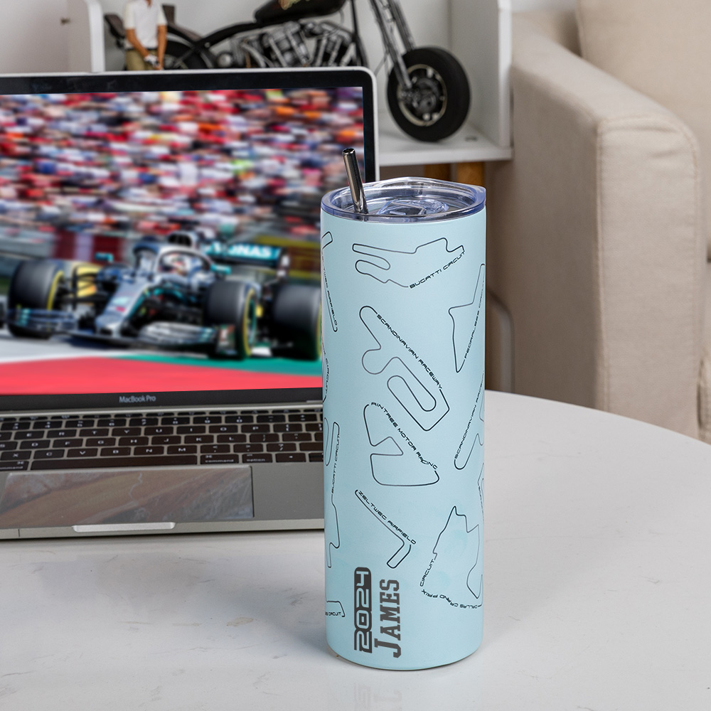 Personalized 2024 Formula One Racing Track Circuit 20oz Skinny Tumbler ...