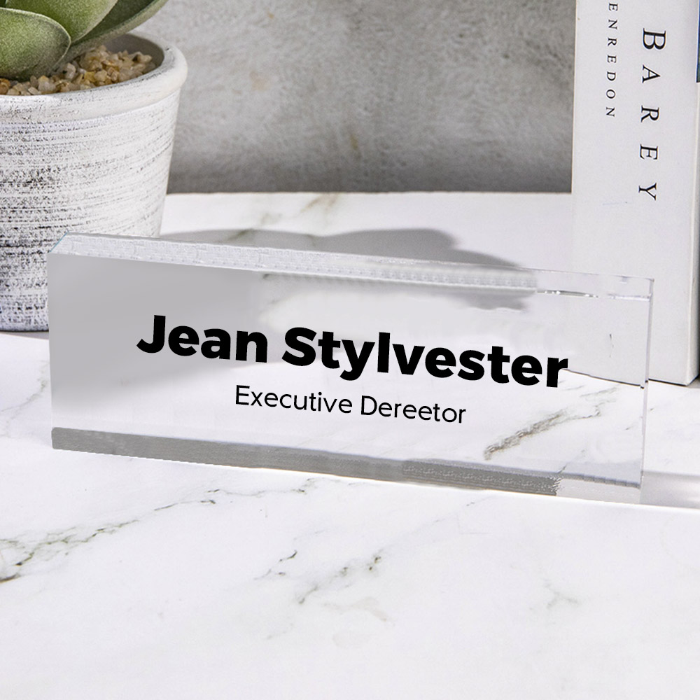 Personalized Acrylic Name Sign Desk Nameplate Office Decor Congratulate ...