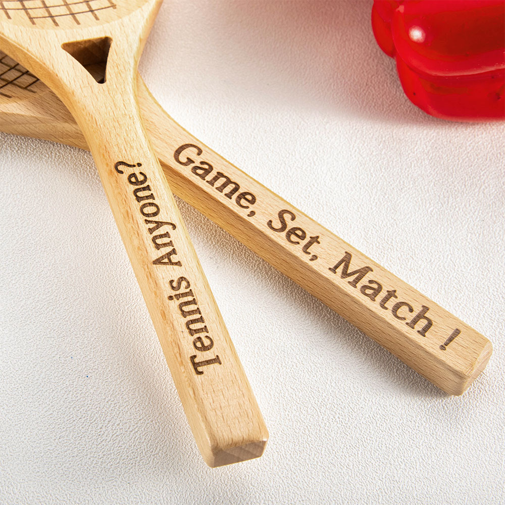 Personalized Food Grade Wooden Tennis Racket Salad Servers with ...