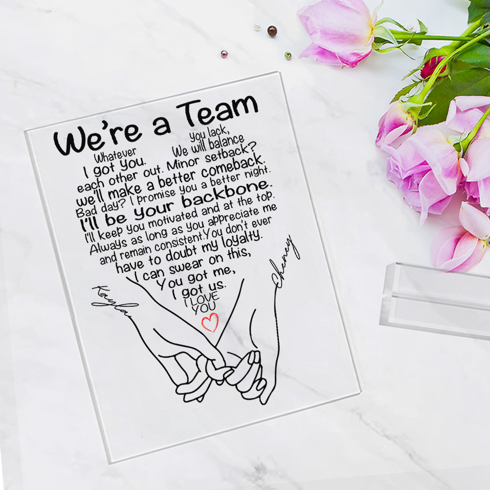 Personalized Acrylic Plaque Home Decoration with We are a Team Acrylic ...