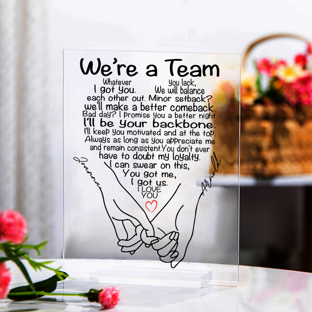 Personalized Acrylic Plaque Home Decoration with We are a Team Acrylic ...