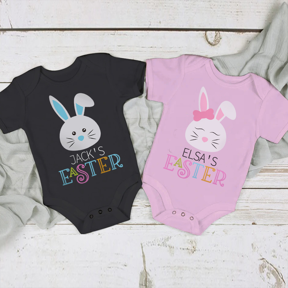 Personalized Babies Onesie with 100% Cotton Cute Bunny Baby Onesie ...