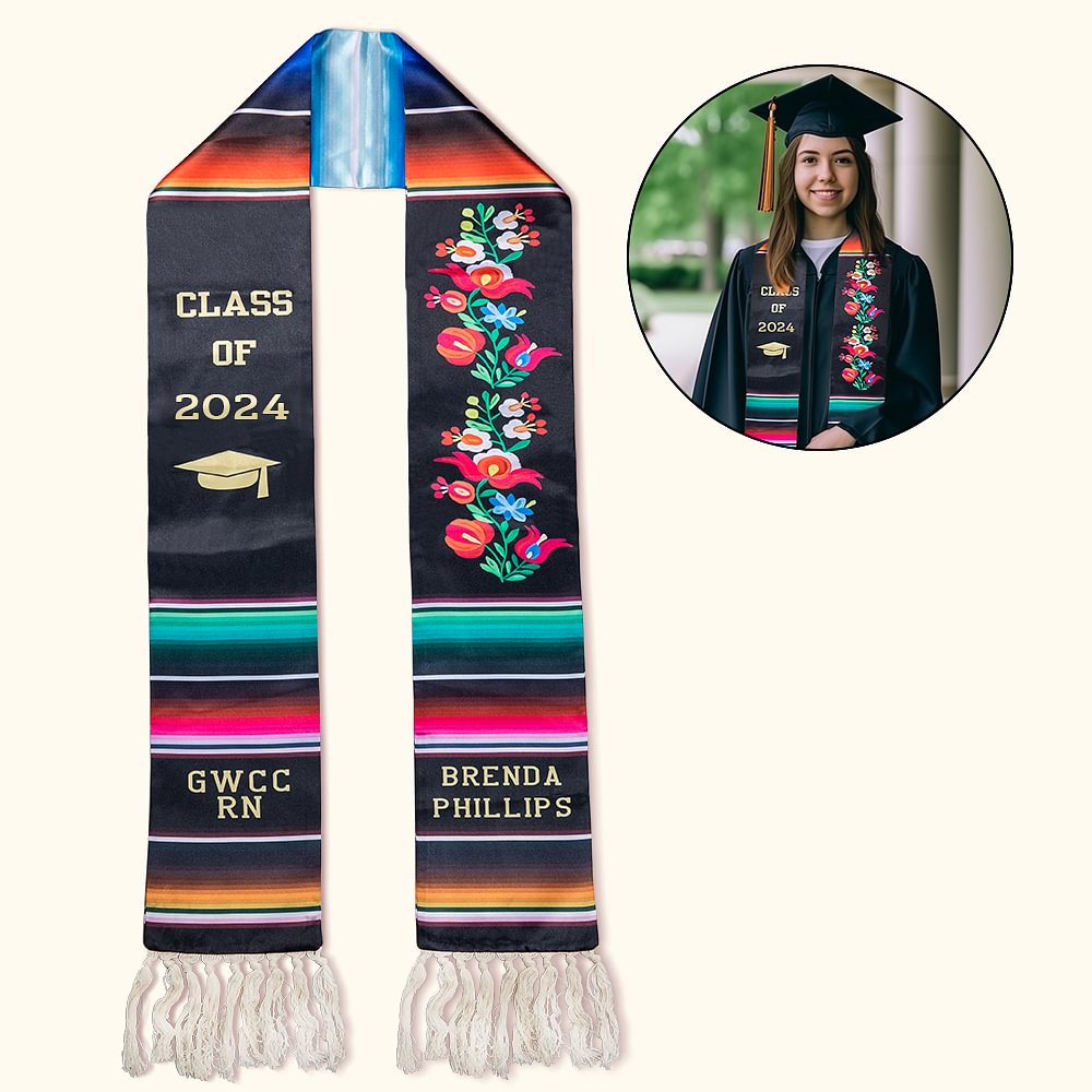 Personalized Mexican Graduation Stole Sash Class of 2024 High School ...