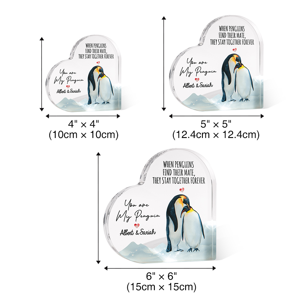 Personalized You're My Penguin Heart Shaped Acrylic Plaque Valentine's ...