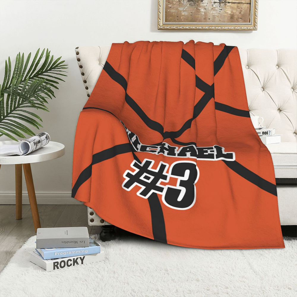 Personalized Basketball Fleece Blanket Soft with Name and Number ...