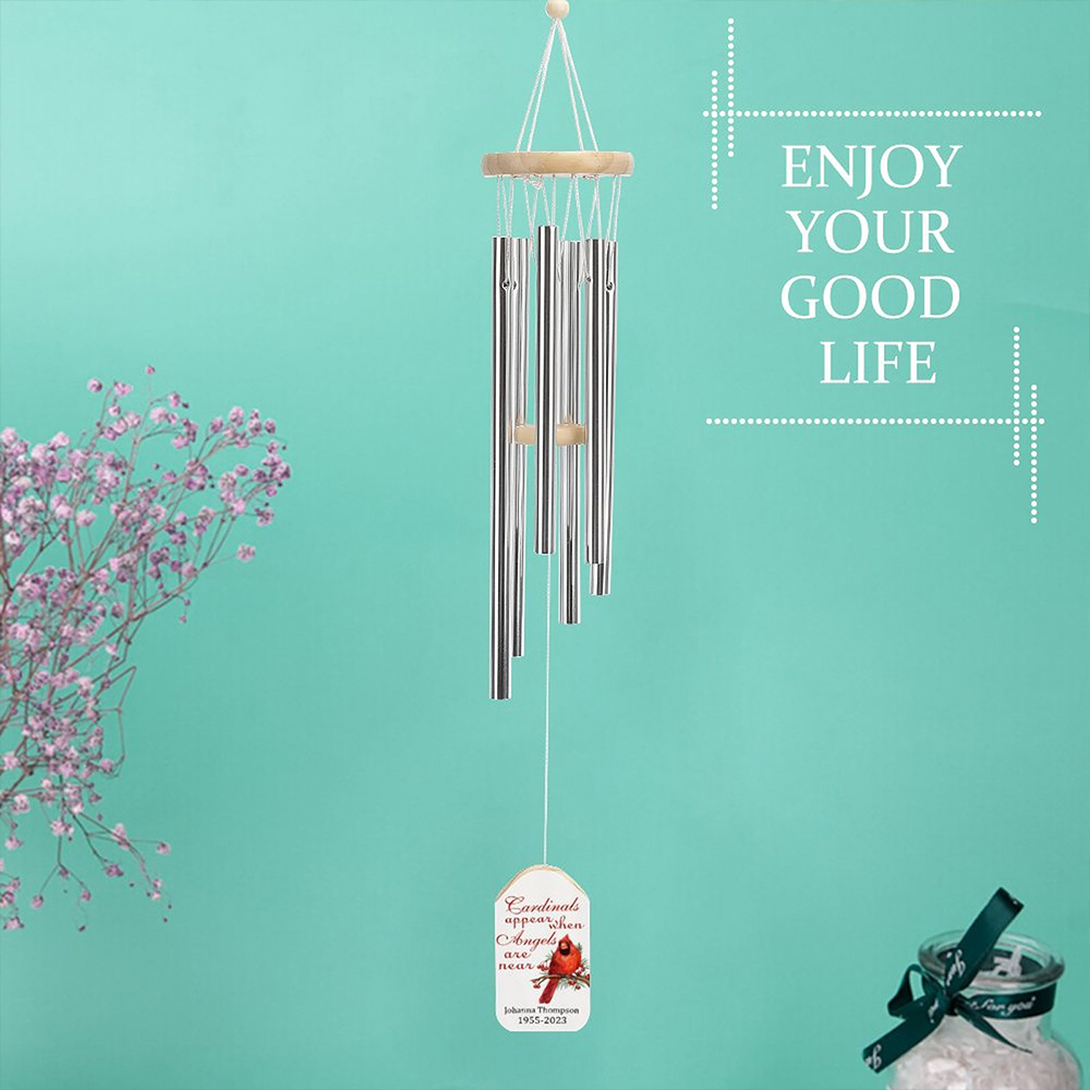 Personalized Photo Cardinal Wind Chimes with Name Outdoor Accessories ...
