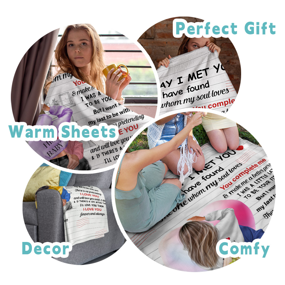 Personalized Watercolor Love Heart Blanket with Name and Words of Love ...