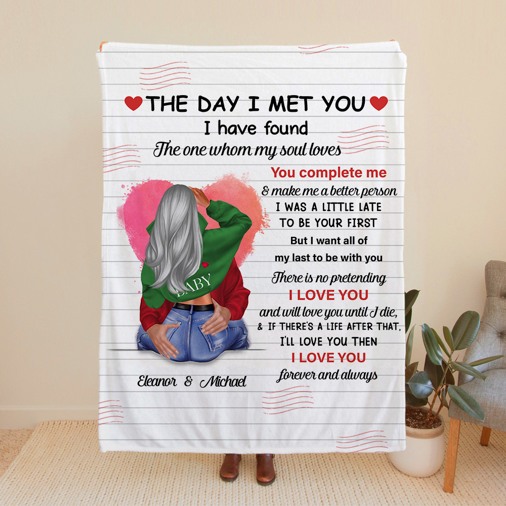 Personalized Watercolor Love Heart Blanket with Name and Words of Love ...