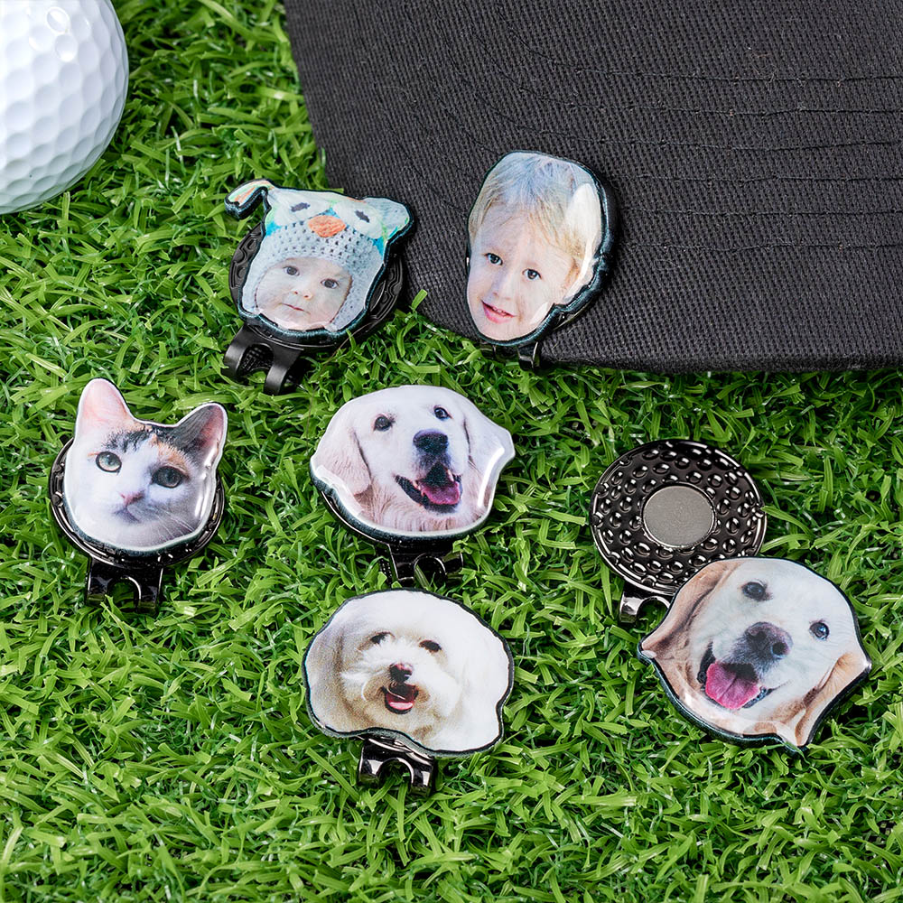 Personalized Photo Golf Ball Marker with Magnetic Hat Clip with Name ...