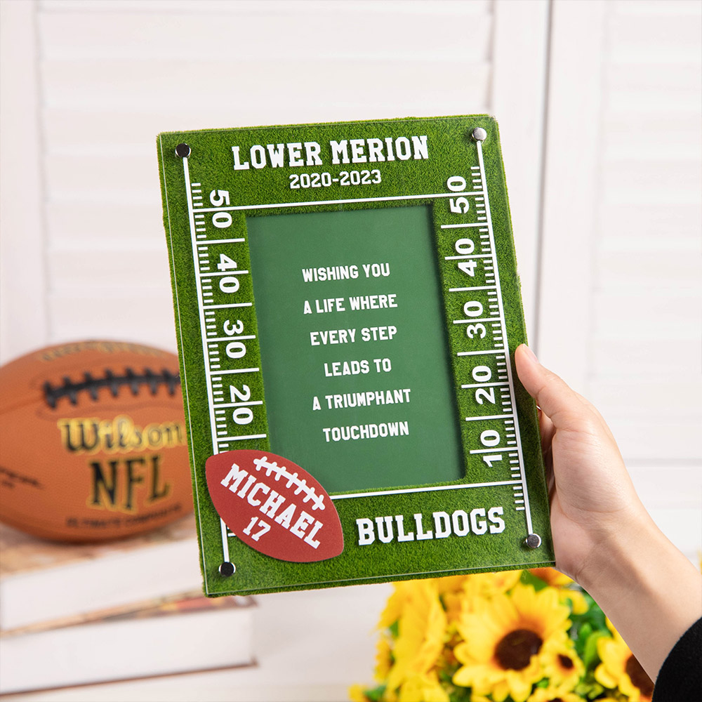Personalized Football Player Photo Frame with Name and Text Graduation ...