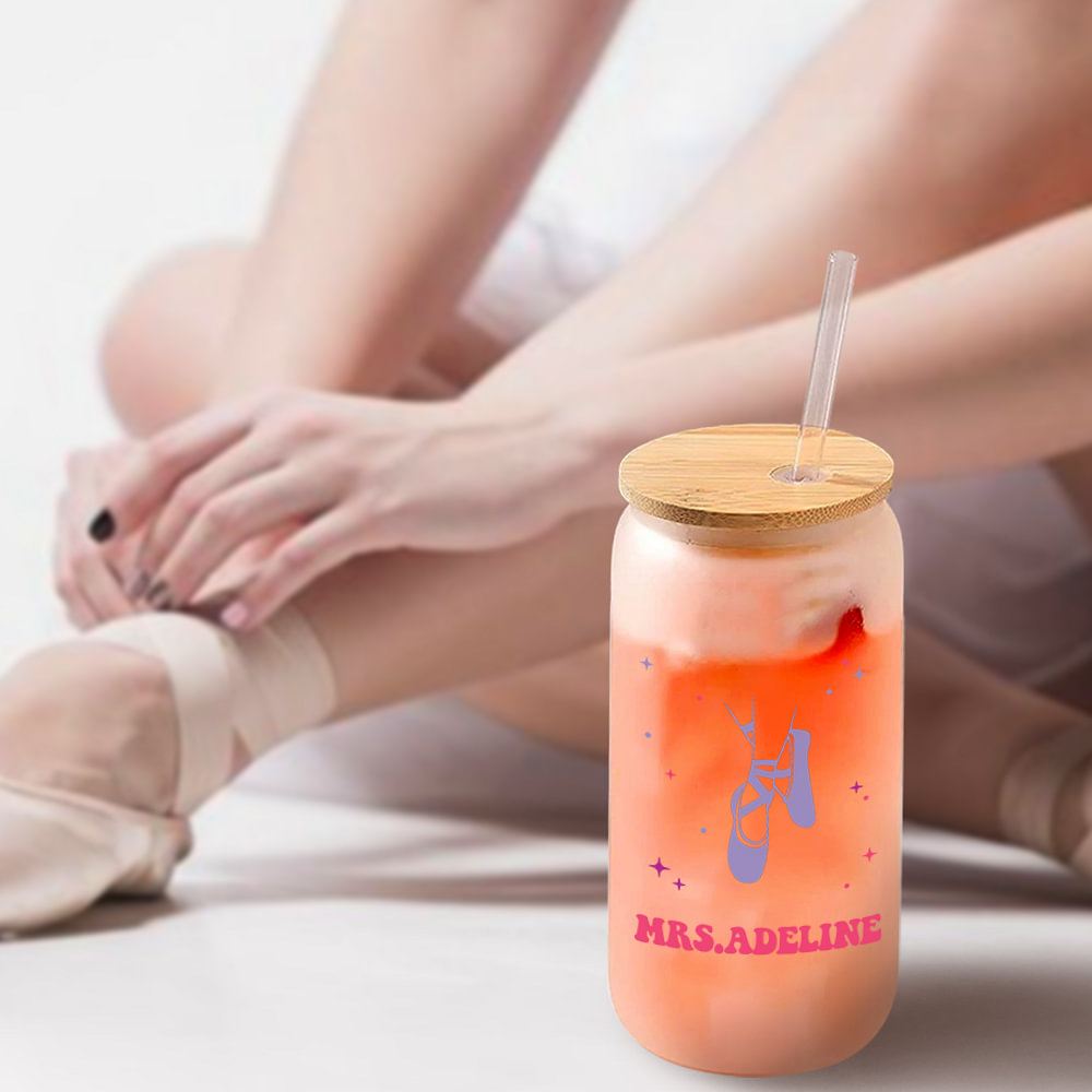 Personalized In My Dance Teacher Era 20oz Frosted Glass Cup with Straw ...