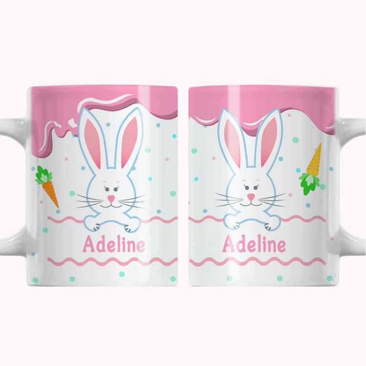 Personalized White Ceramic Mug with Rabbit Mug |Callie - CALLIE