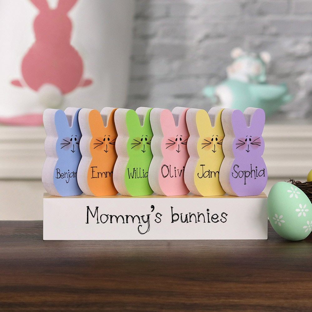 Personalized Bunny Name Wood & Pvc Easter Decoration Set - CALLIE