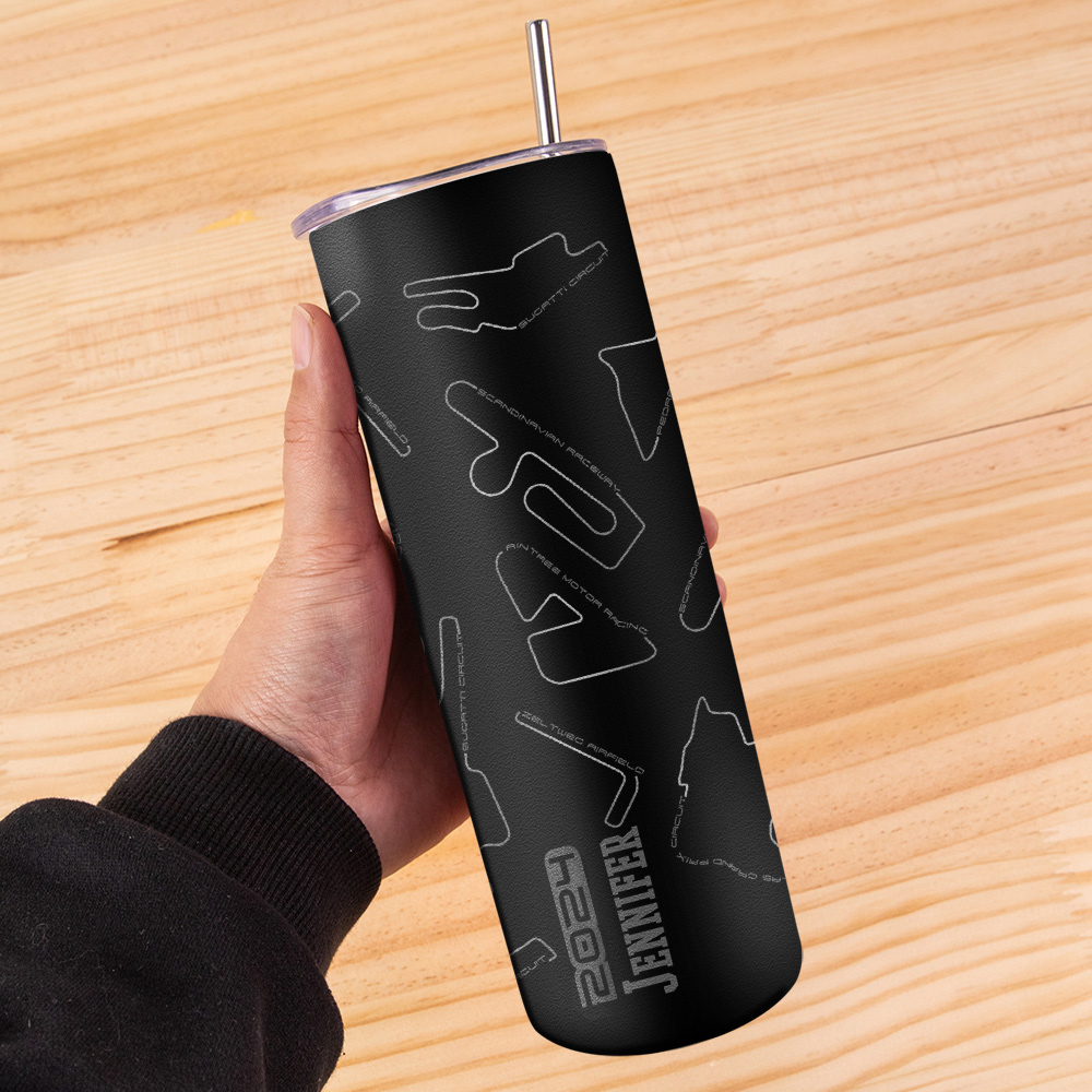 Personalized 2025 Formula One Racing Track Circuit 20oz Skinny Tumbler ...