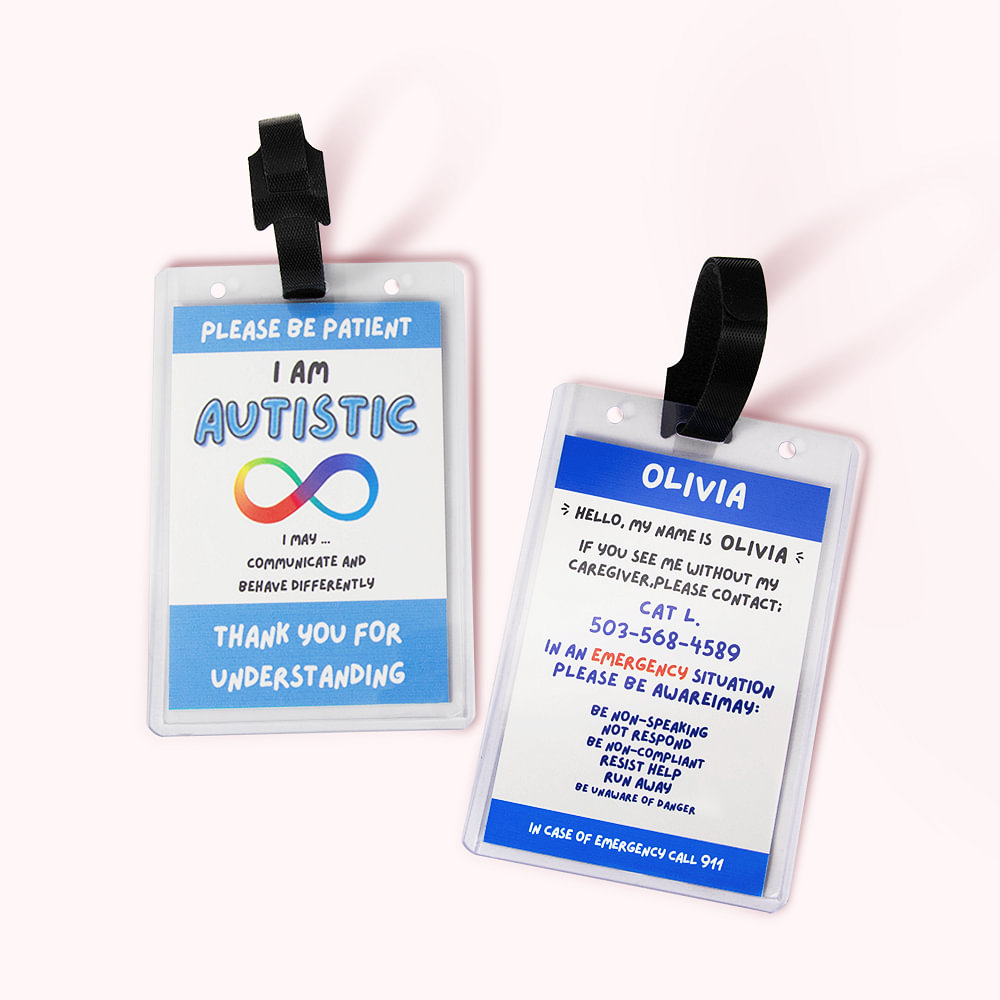 Personalized Autism Emergency Contact Medical Alert ID Card - CALLIE