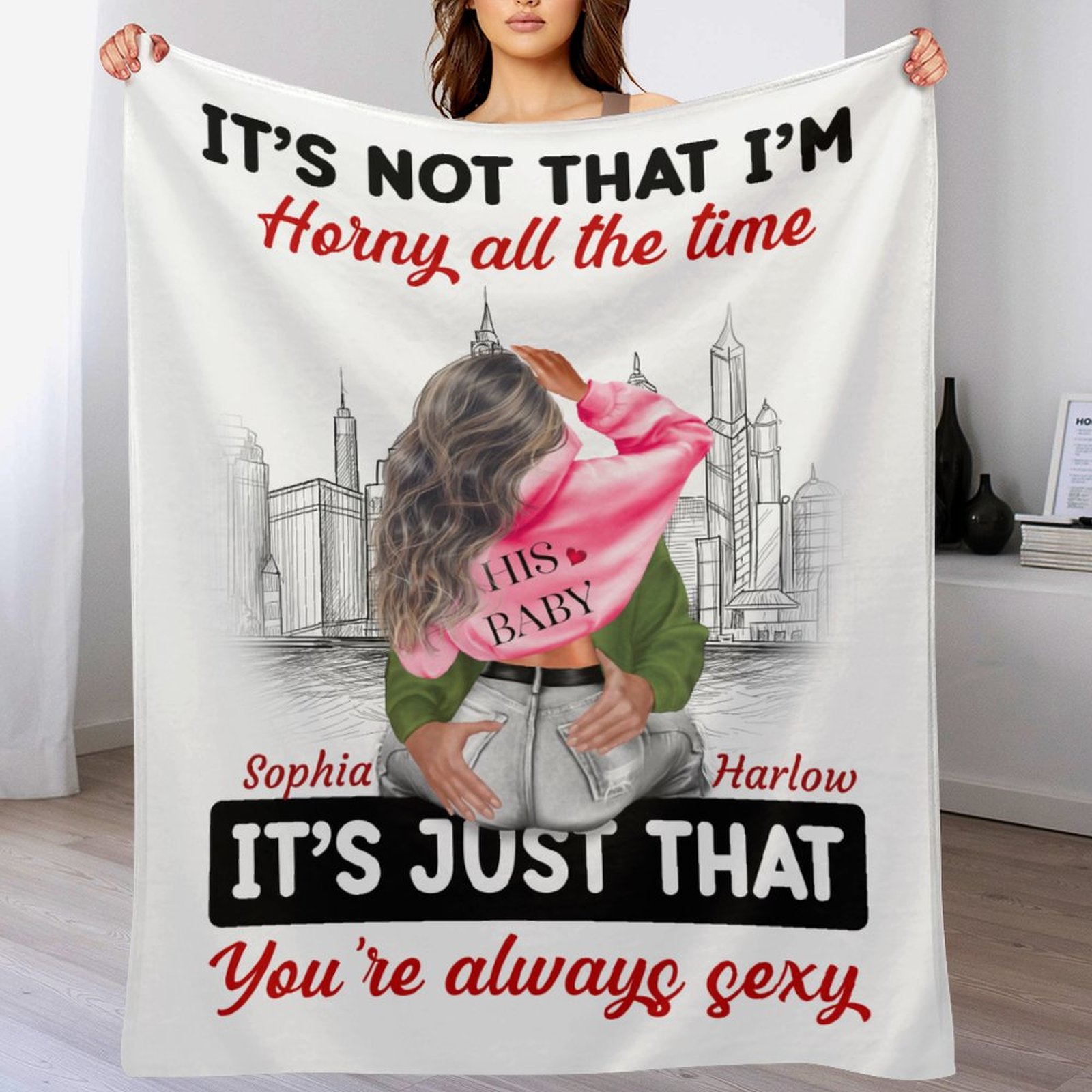 Personalized You're Always Sexy Busy City Blanket Romantic Home ...