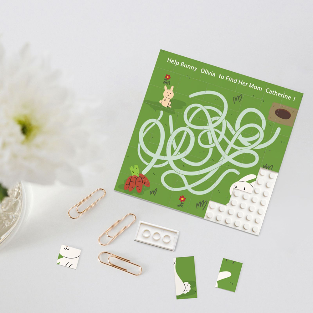 Personalized Rabbit Find Mom Matching Block Puzzles with Name ...