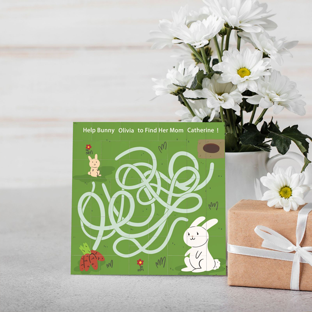 Personalized Rabbit Find Mom Matching Block Puzzles with Name ...