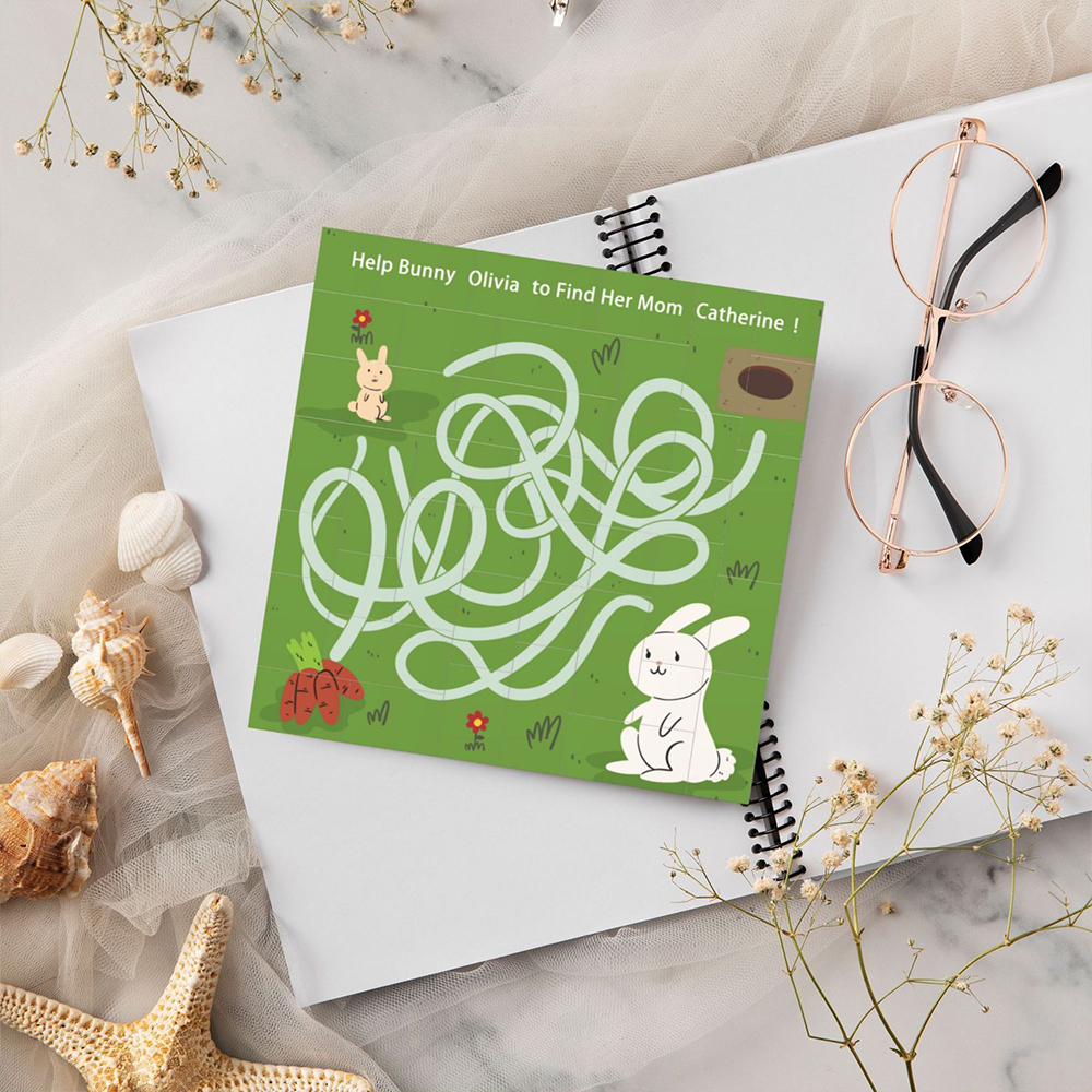 Personalized Rabbit Find Mom Matching Block Puzzles with Name ...