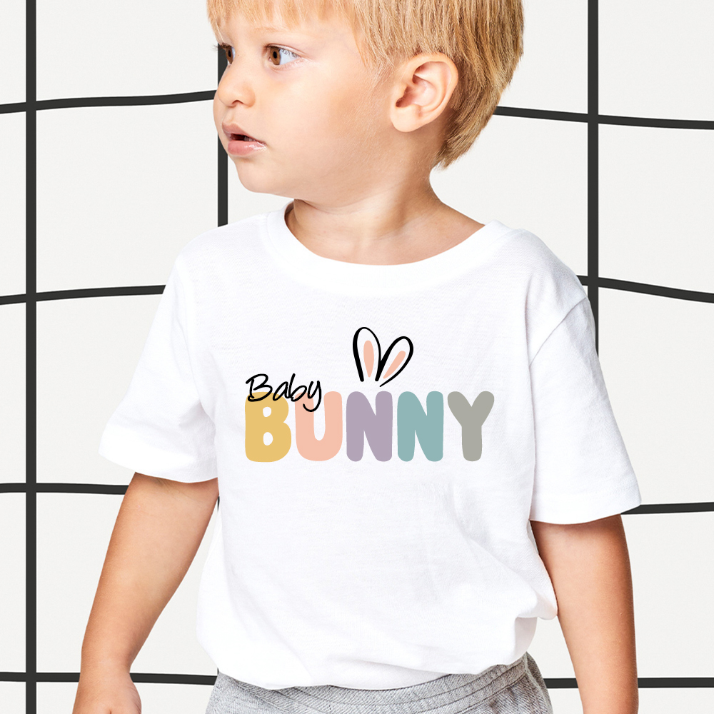 Personalized Easter Bunny Pure Cotton Family Matching Shirt with Title ...