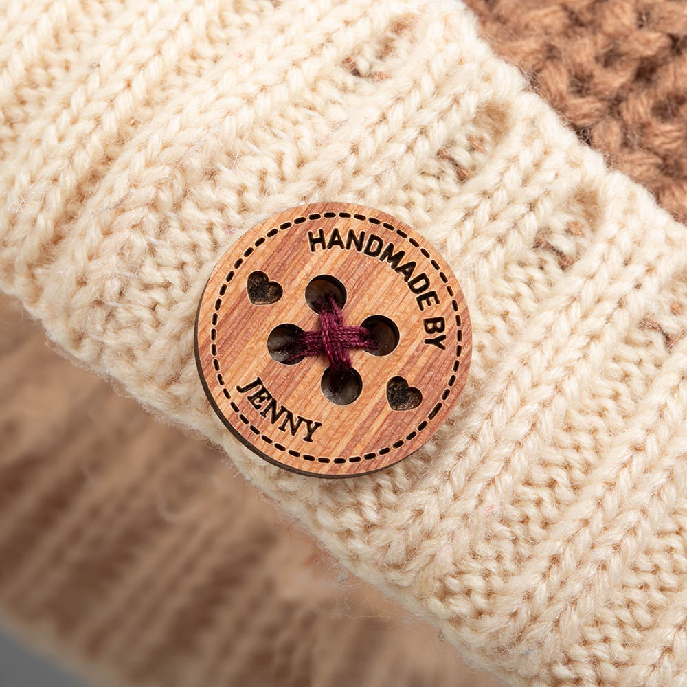 Personalized Handmade with Love Wooden Buttons Set of 10 Clothing ...