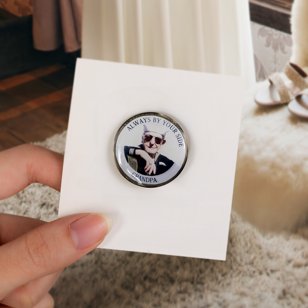 Personalized Always By Your Side Lapel Pin with Text and Photo Memorial ...