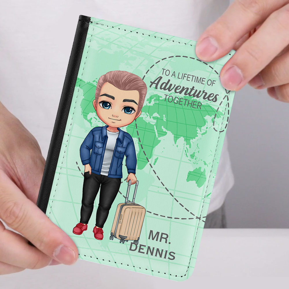 Personalized A Lifetime Of Adventures Cartoon Character Passport Cover ...
