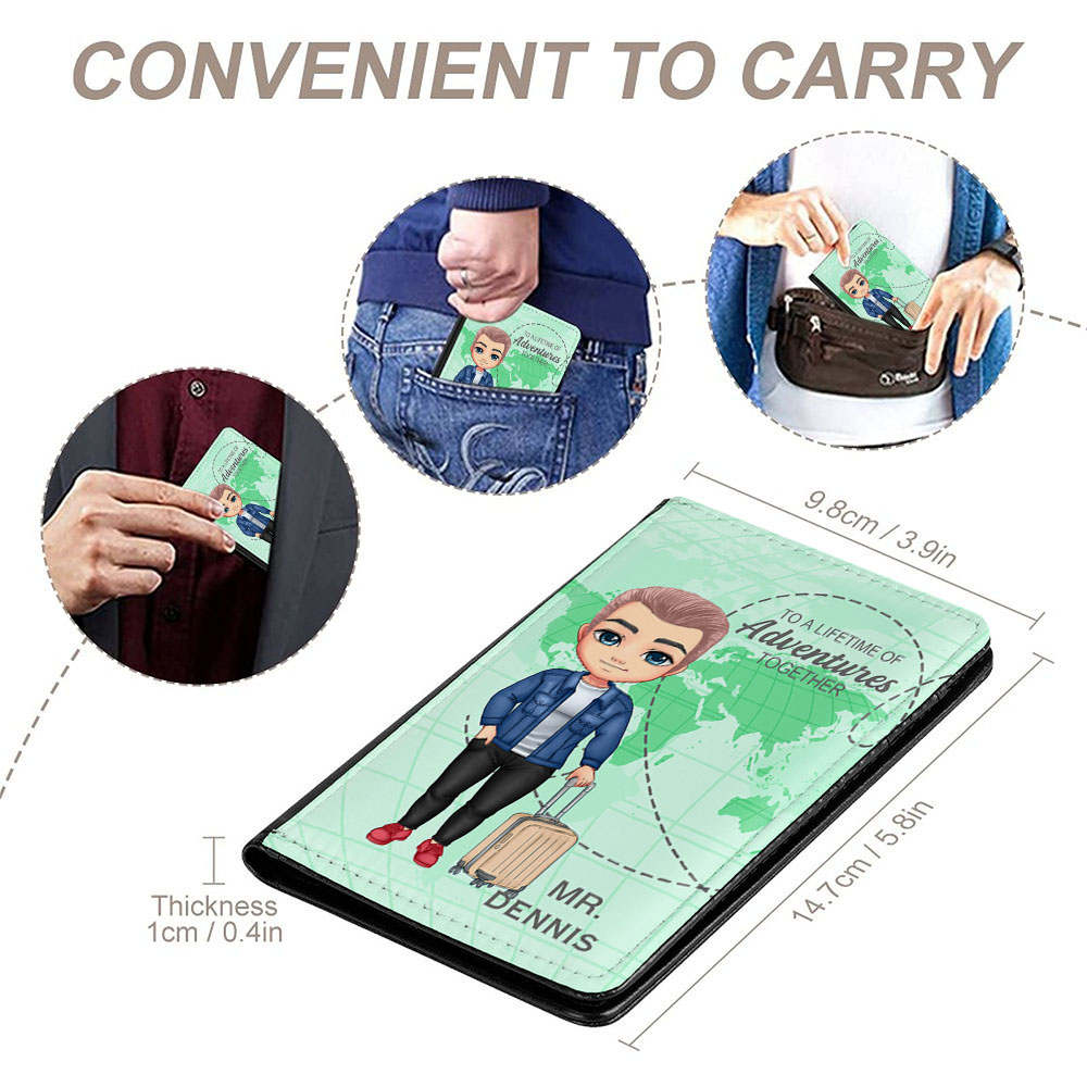 Personalized A Lifetime Of Adventures Cartoon Character Passport Cover ...