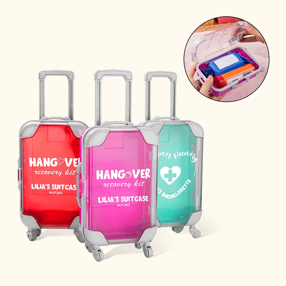 Personalized Suitcase Design Hangover Recovery Kit With Name For
