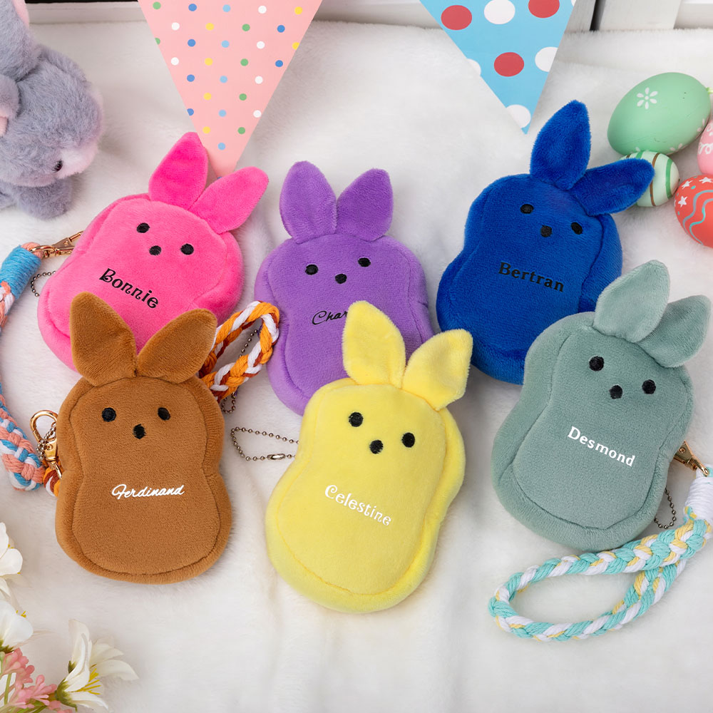 Personalized Cute Bunny Plush Coin Purse with Name Easter Basket ...