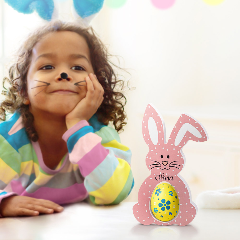 Personalized Bunny Name & Design Pvc Easter Egg Holder Decoration for ...