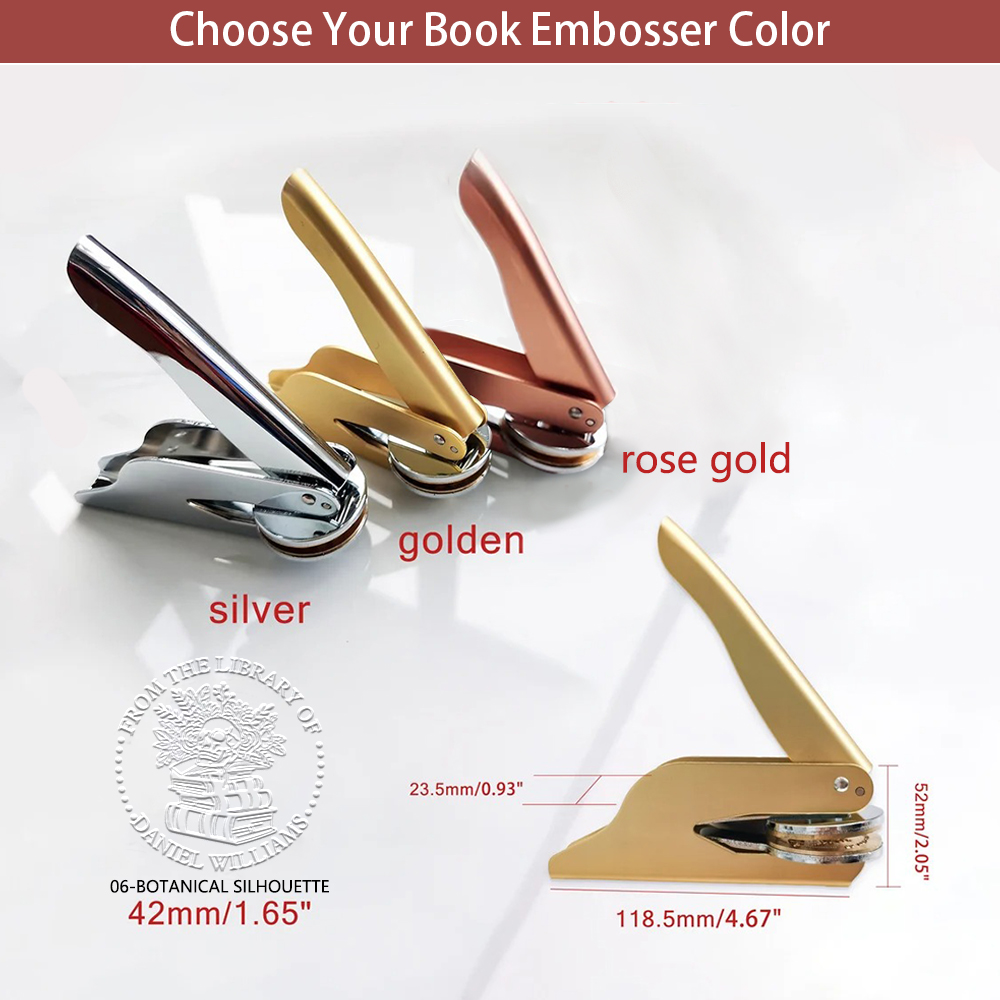 Custom Skull Flower Design Book Embosser - CALLIE
