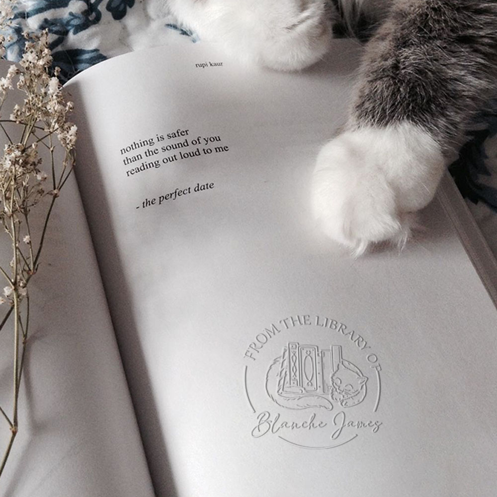 Cat Book Moon Theme Embosser for Cat Lovers - CALLIE