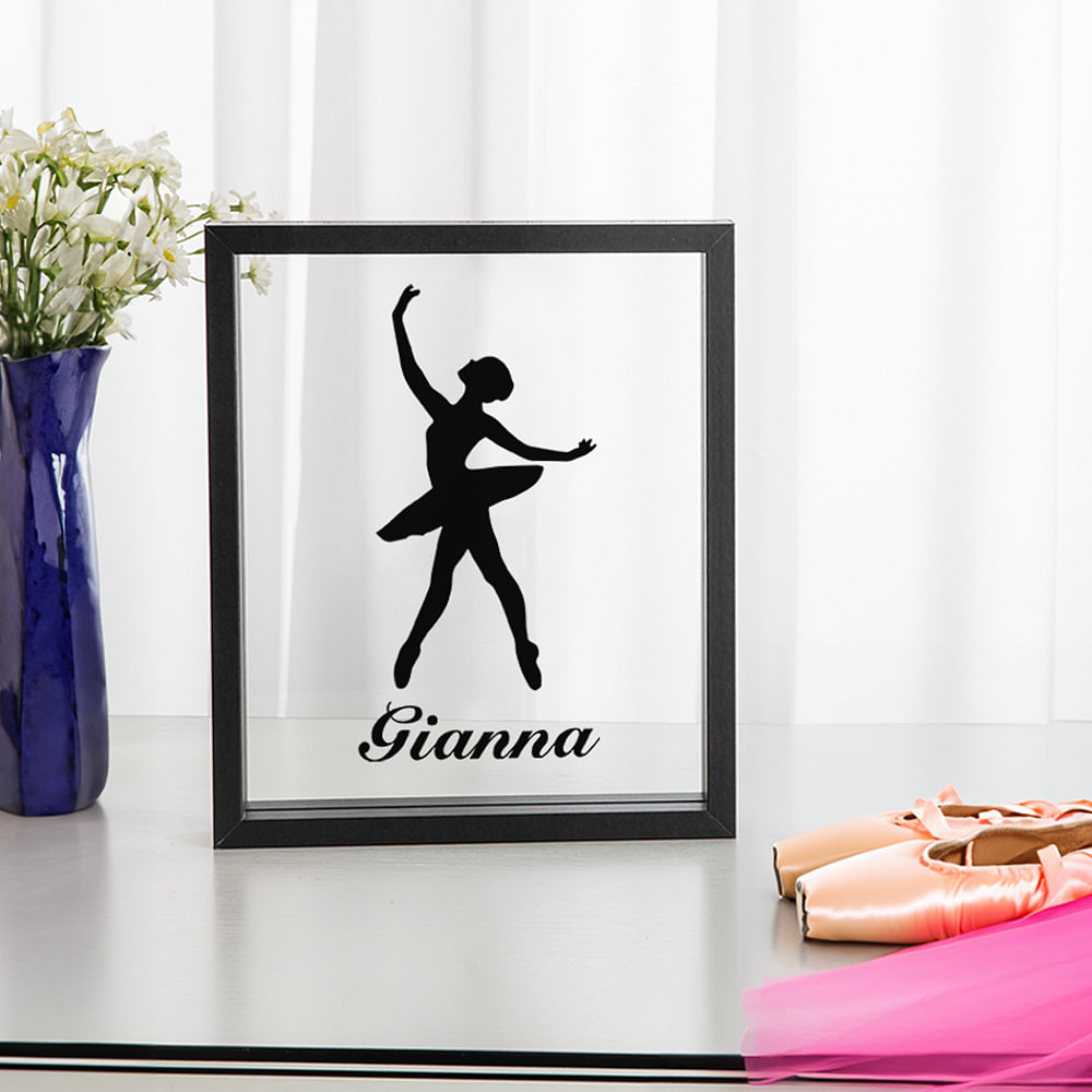 Personalised Ballerina Silhouette Glass Photo Frame with Name Dance ...