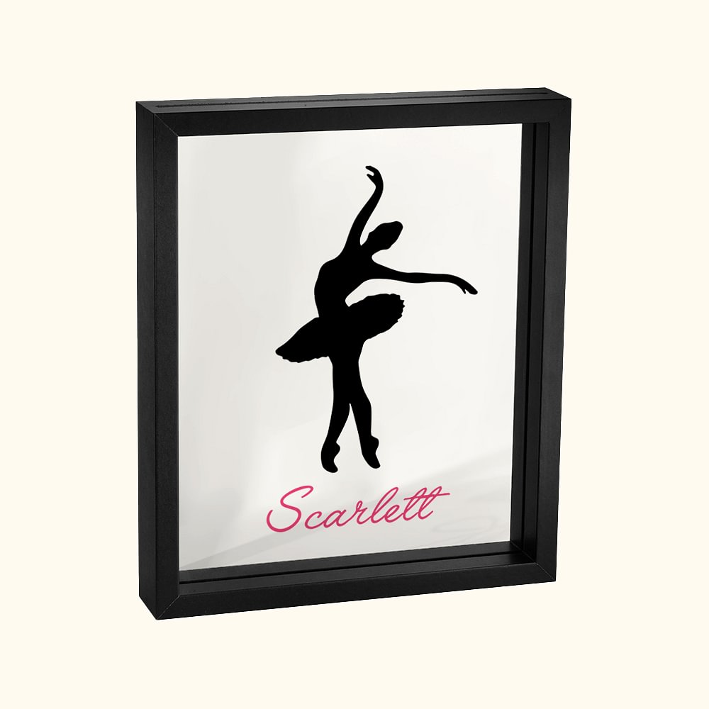 Personalised Ballerina Silhouette Glass Photo Frame with Name Dance ...