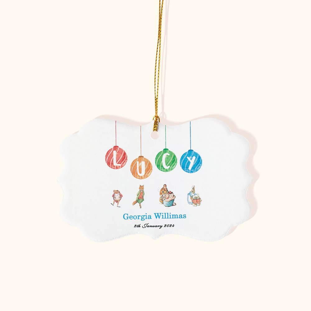 Personalisierte Peter Rabbit keramischen Ornament mit Namen und Datum ...
