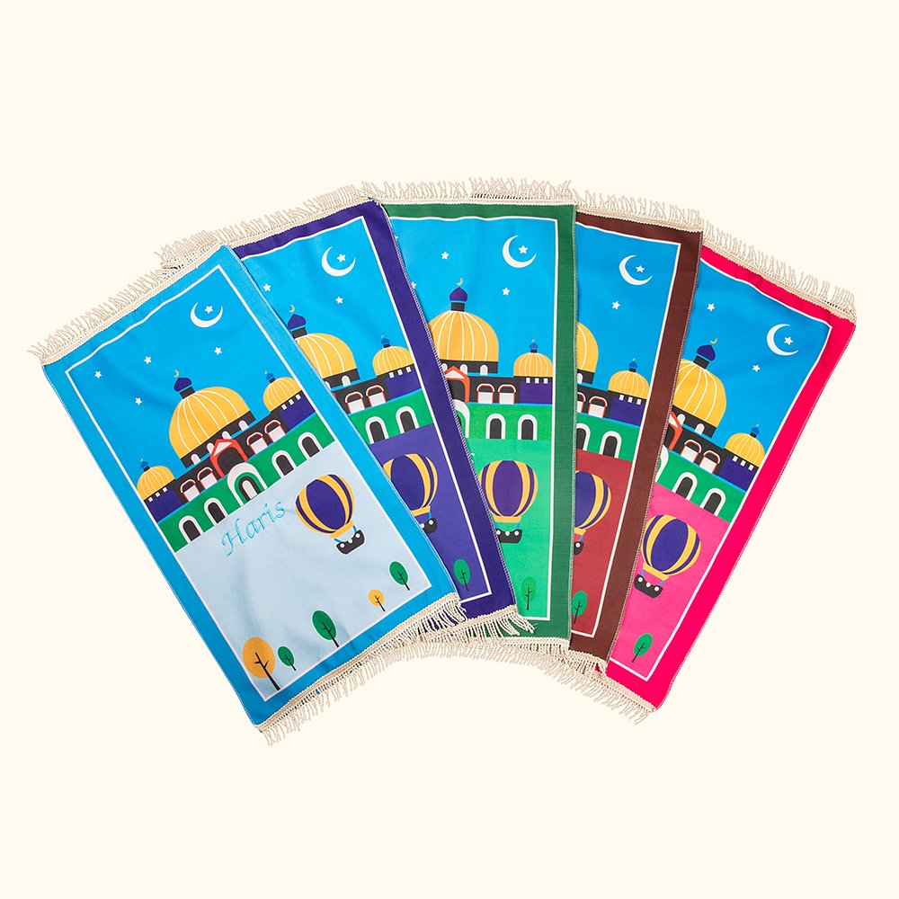 Mezquita Personalizada Kid Prayer Mat Tasbeeh Cuentas y Oso Charm Set ...