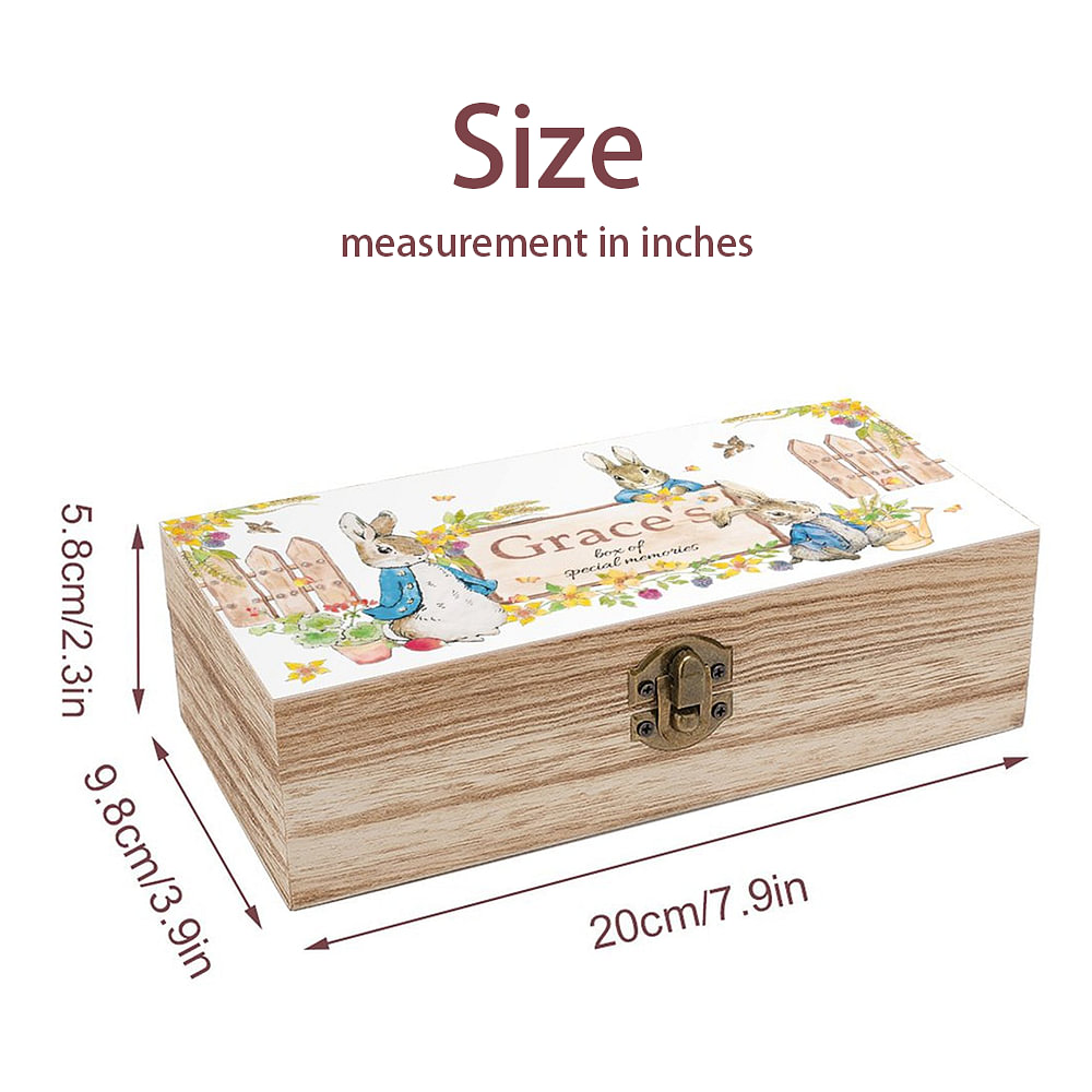 Personalized Peter Rabbit Bunny Wooden Storage Box Easter Birthday Gift ...