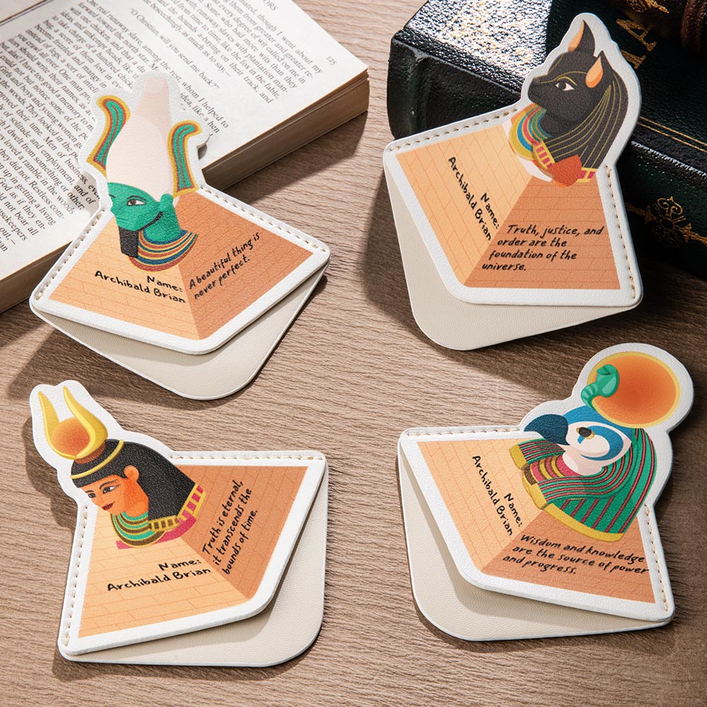 Personalized Ancient Egyptian Gods Leather Bookmark with Name & Text ...