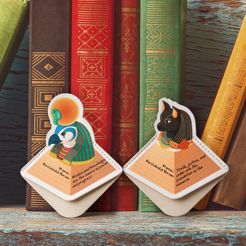 Personalized Ancient Egyptian Gods Leather Bookmark with Name & Text ...