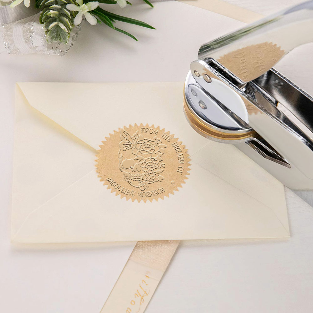 Gothic Skull & Flower Library Embossing Stamp Set - CALLIE