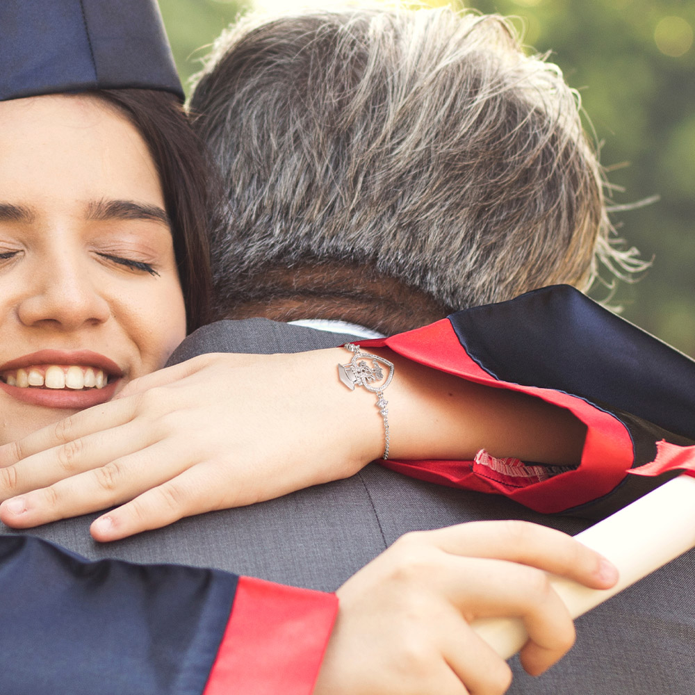 Personalized Graduation Cap Heart Zircon Bracelet with Name for Class ...