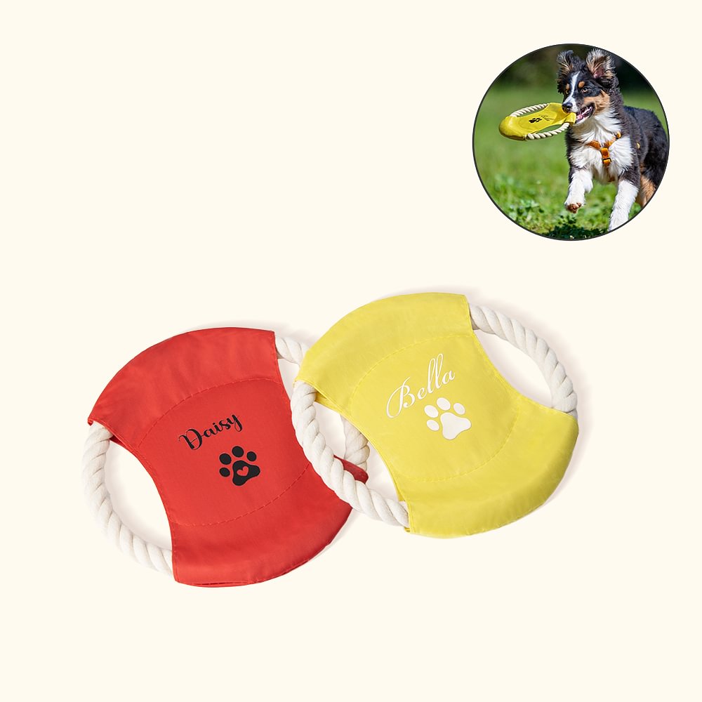 Personalized Cute Dog Paw Print Pattern Waterproof Dog Flying Disc ...