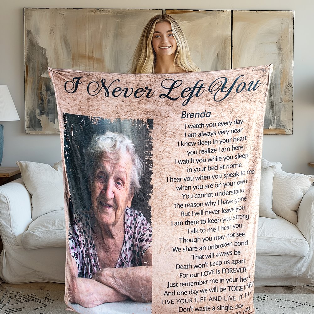 Personalized I Never Left You Poem Memorial Throw Blanket with Photo ...