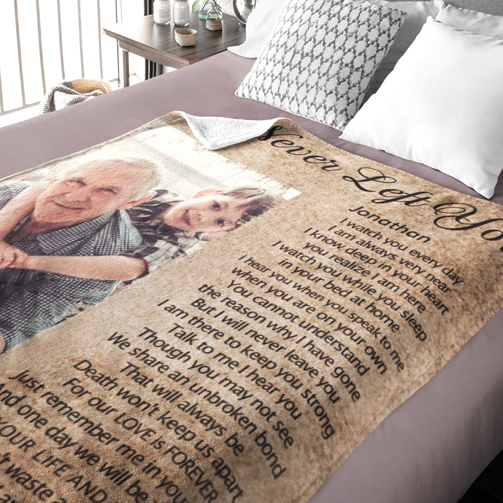 Personalized I Never Left You Poem Memorial Throw Blanket with Photo ...